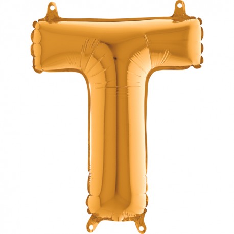 Globo letra T de foil de 36cm en categoria globos con forma de letra